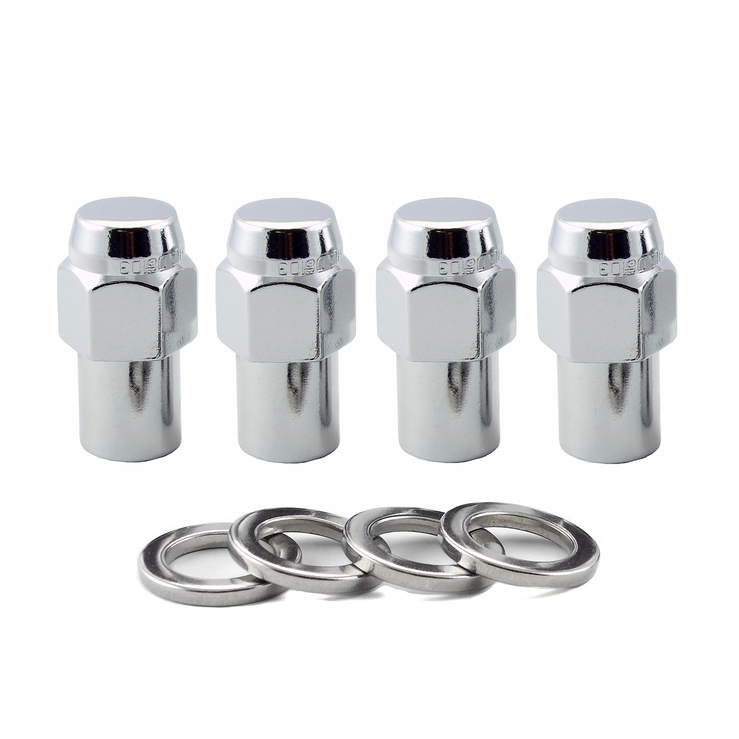 Chrome Regular 746 Shank Style Lug Nut Set 1 2 20 Thread Size Set